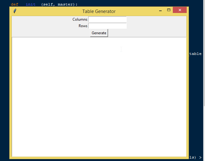 Simple Table Generator App In Python Free Source Code Sourcecodester